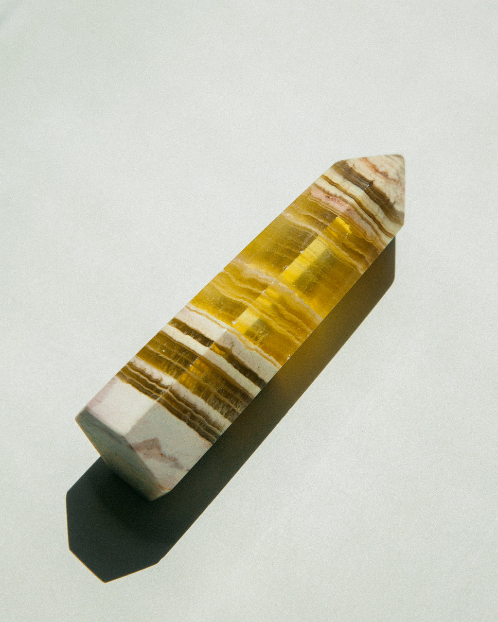 Relaxed Yellow Banded Calcite Gemstone Tower – Luna Norte